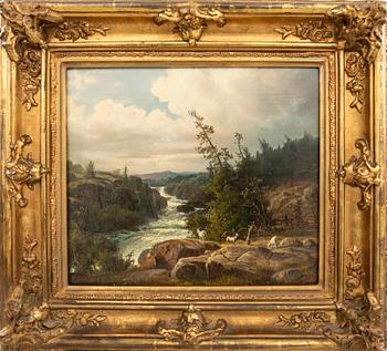 Axel Nordgren, attributed to Grazing Goats by a Rapids. - Bukowskis