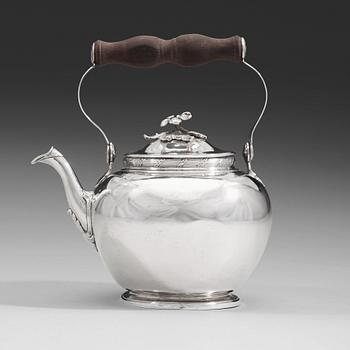 A Swedish 18th century parcel-gilt tea pot, mark of Jonas Thomasson ...
