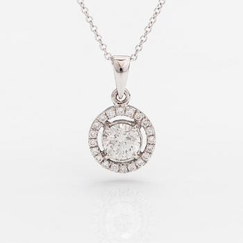 Halsband, 14K vitguld, diamanter ca 0.79 ct tot. AIG-certifikat. - Bukowskis