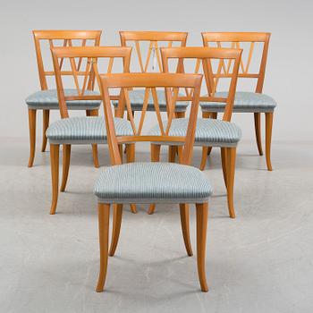 A seven piece "Pyramid" dining group by Carl Malmsten. - Bukowskis