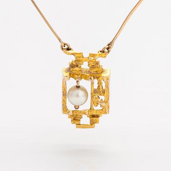Björn Weckström, Halsband "Magisk pärla", 14K guld och odlad pärla. Lapponia 1967. - Bukowskis