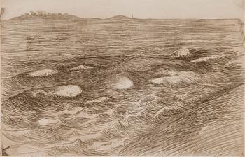 HUGO SIMBERG, etching, 'Stormy sea', signed fecit. - Bukowskis