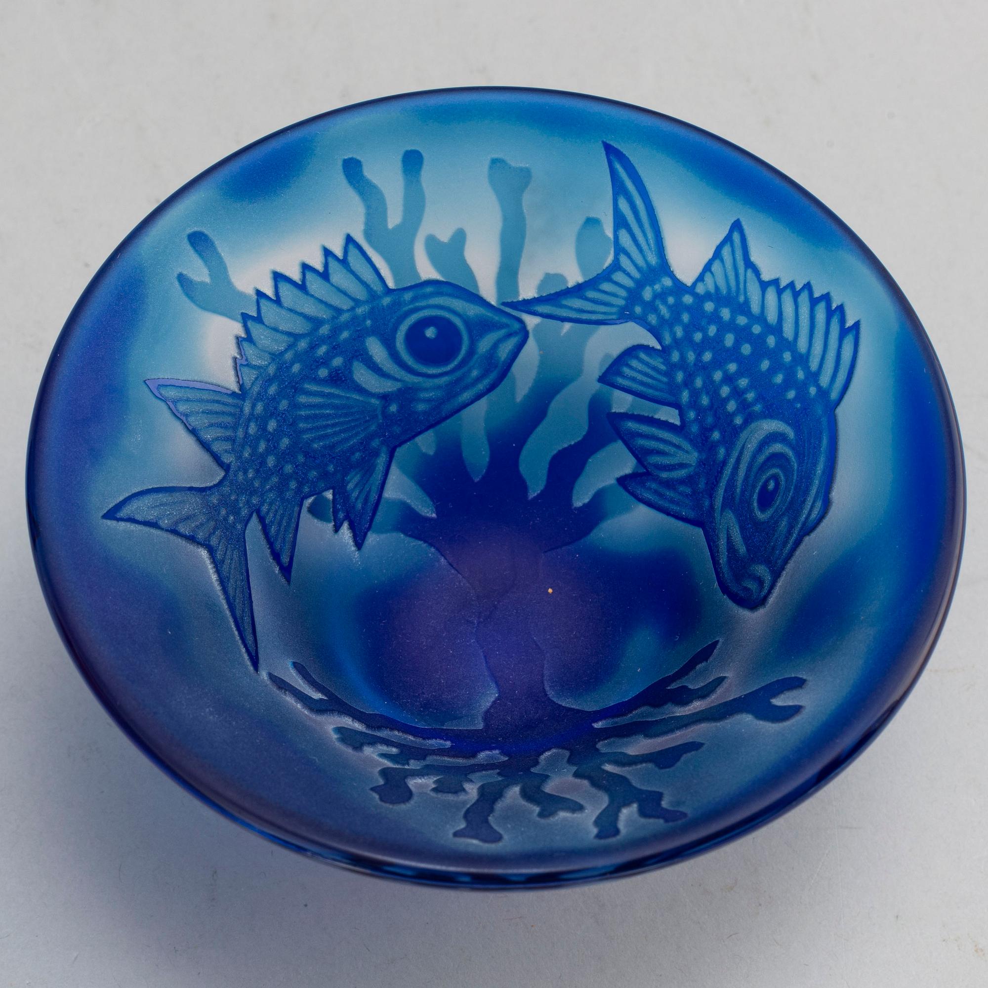 ASTRID GATE, a unique glass bowl and bottle from Johansfors, 2000 ...