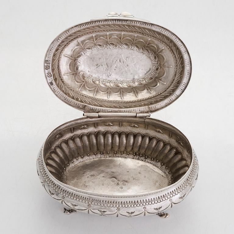 A late 18th-century silver sugar cascet, maker's mark of Stepan ...