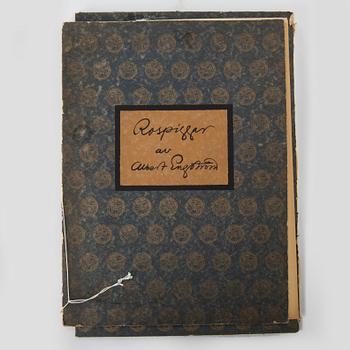 ALBERT ENGSTRÖM, 3 st, mapp med litografier, "Rospiggar" signerade o ...