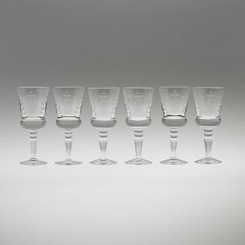 A set of six "Gustav III" wineglasses from Reijmyre Sweden. - Bukowskis