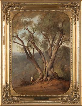 Joseph Magnus Stäck, oil on paper-panel, dated Tivoli 1844. - Bukowskis