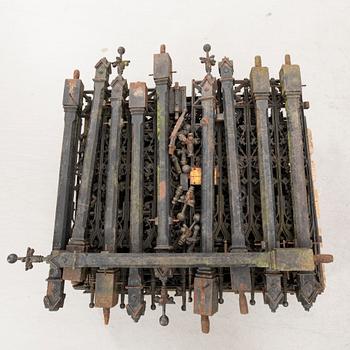 A cast iron fence, parts marked Kallinge 6 late 19th/early 20th century ...