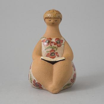 LISA LARSON, a glazed stoneware figurine "Charlotta" in poppy dress, Gustavsberg, Sweden ...