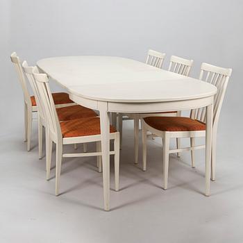 Carl Malmsten, a set of six chairs, 'Herrgården" and a dining table ...
