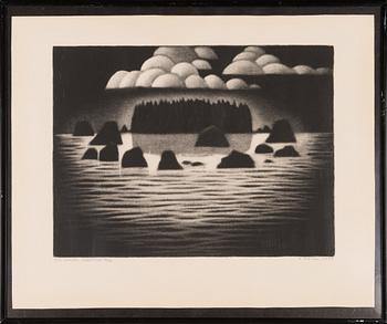 Kaljo Põllu, mezzotinto, signed and dated 1985, numbered 32/50. - Bukowskis