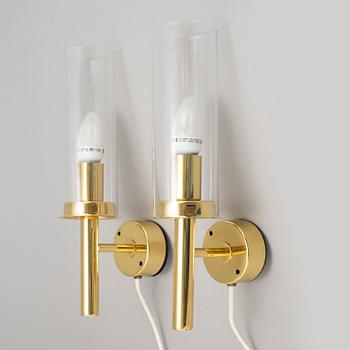 Hans-Agne Jakobsson, a pair of 1960's brass wall lights for Markaryd ...