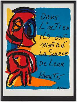 KAREL APPEL, lithographic poster, signed and dated 1968 in the stone ...