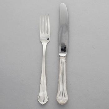 BESTICK, 10+10 st, silver, Chippendale, finska stämplar 1960- och 1970 ...