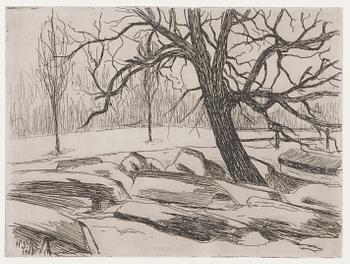 HUGO SIMBERG, etching, signed in the plate 1915. - Bukowskis