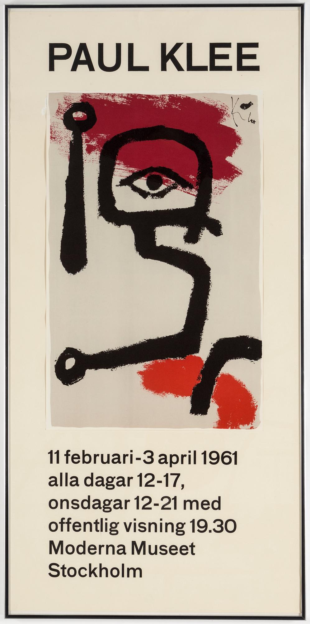 PAUL KLEE, affish, Moderna Museet, Stockholm 1961. - Bukowskis