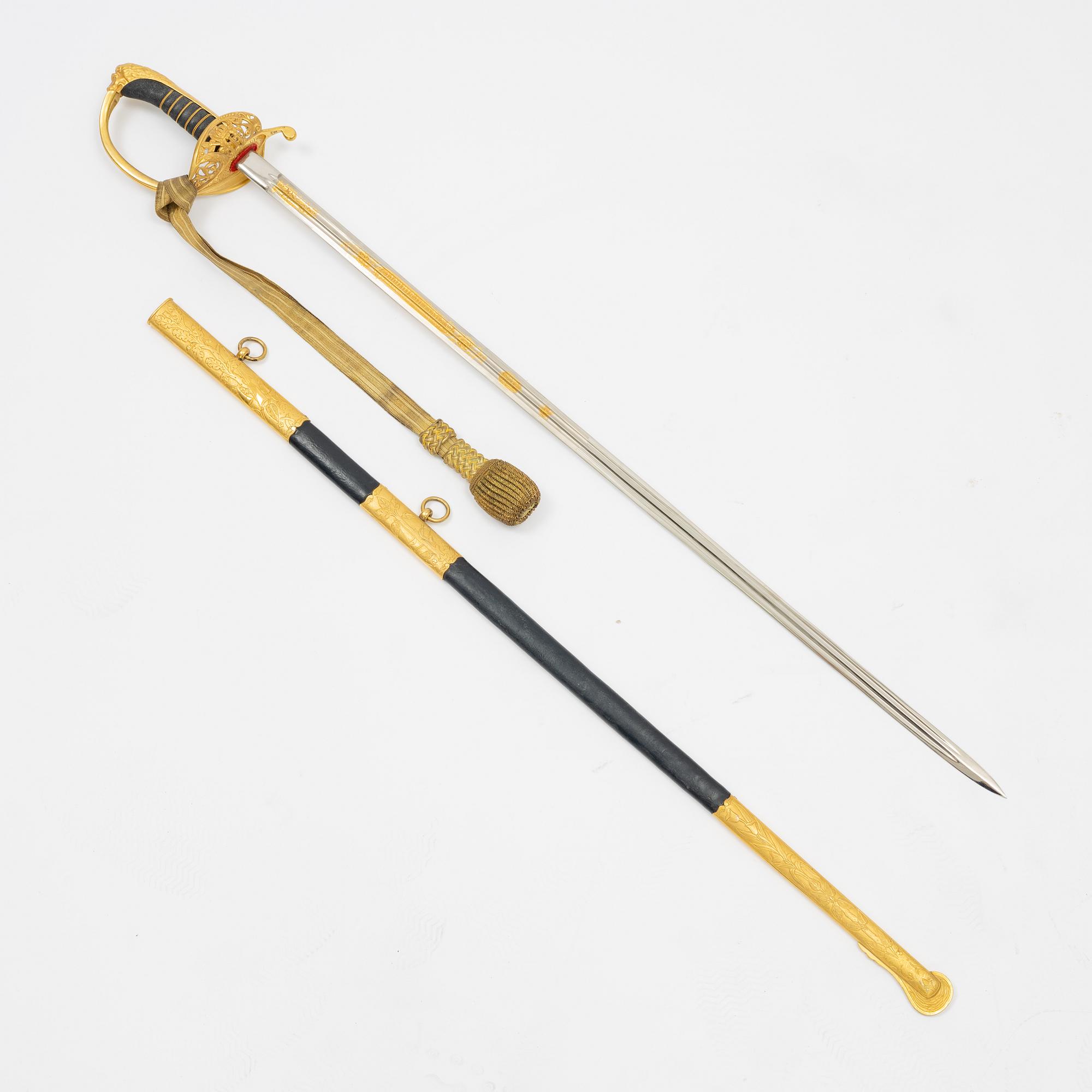 A Swedish sword with scabbard, model 1859, for an officer. - Bukowskis