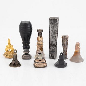 A set of nine seal stamps, 19th - 20th century. - Bukowskis