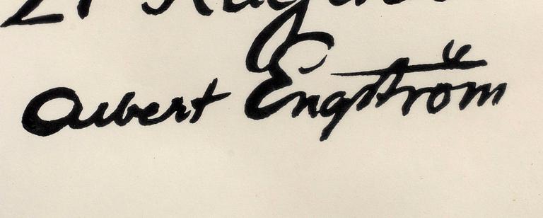 ALBERT ENGSTRÖM, affisch, Tryckt hos A. Lindgren & söner i Göteborg ...