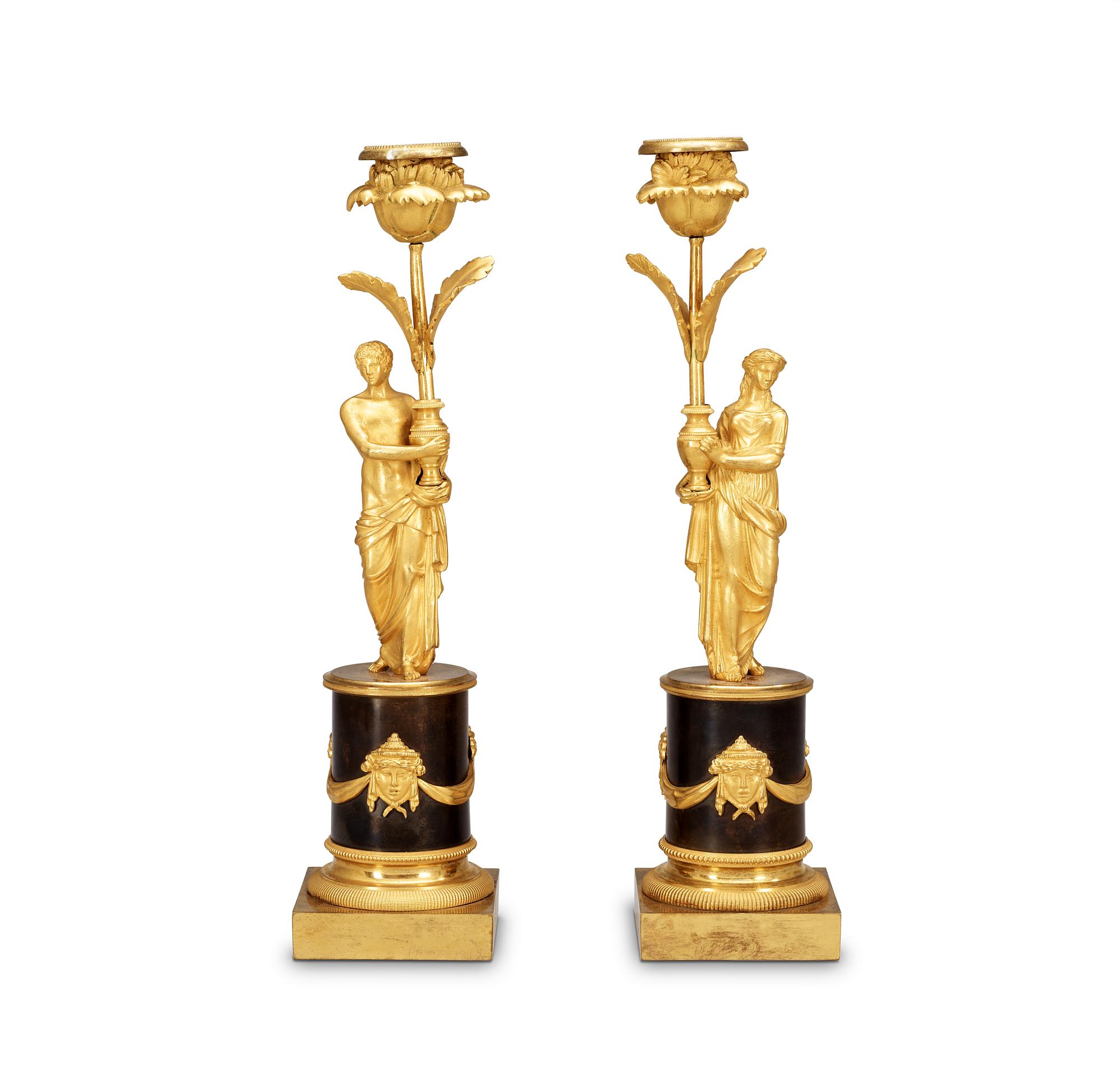 A pair of Louis XVI late 18th Century candlesticks. - Bukowskis