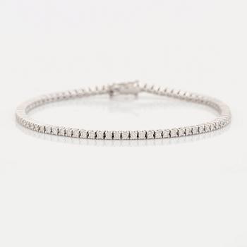 Brilliant cut diamond tennis bracelet, with certificate HRD. - Bukowskis