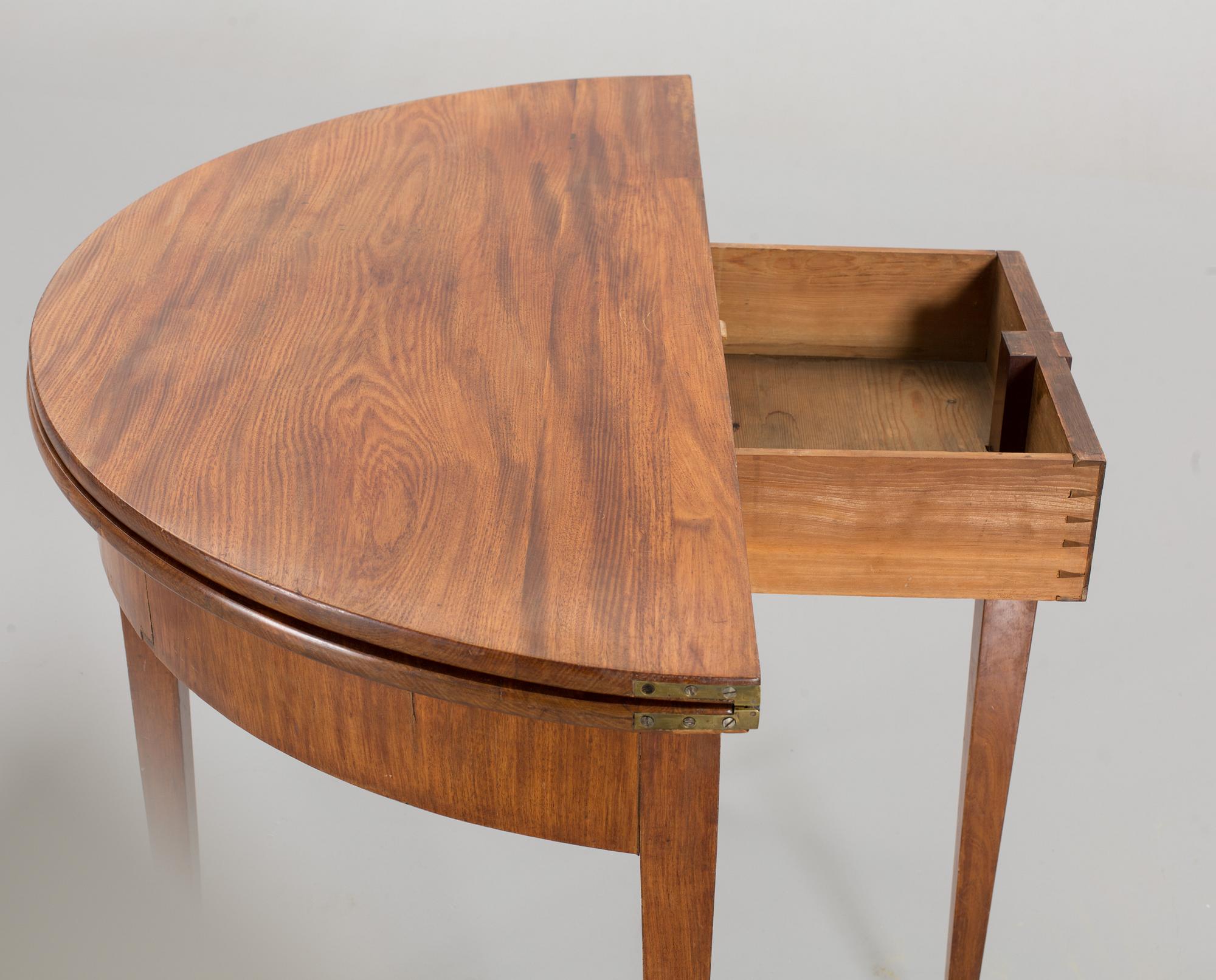 half moon card table