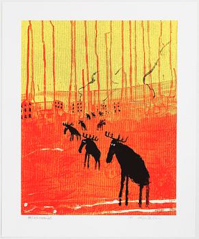 Carl Johan De Geer, lithograph in colours, signed 1/30. - Bukowskis