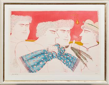 Alexandre Fassianos, etching in colours signed and numbered 48/60 ...