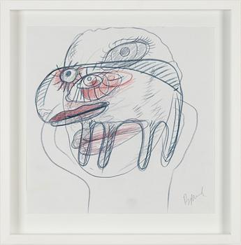 Bjarne Melgaard, chalk drawing, signed. - Bukowskis
