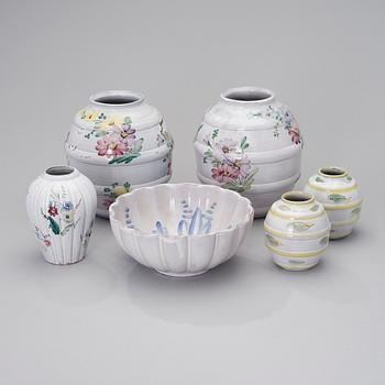 A set of 6 ARA ceramic pots, manufacturer Arabia 1930/1940s. - Bukowskis