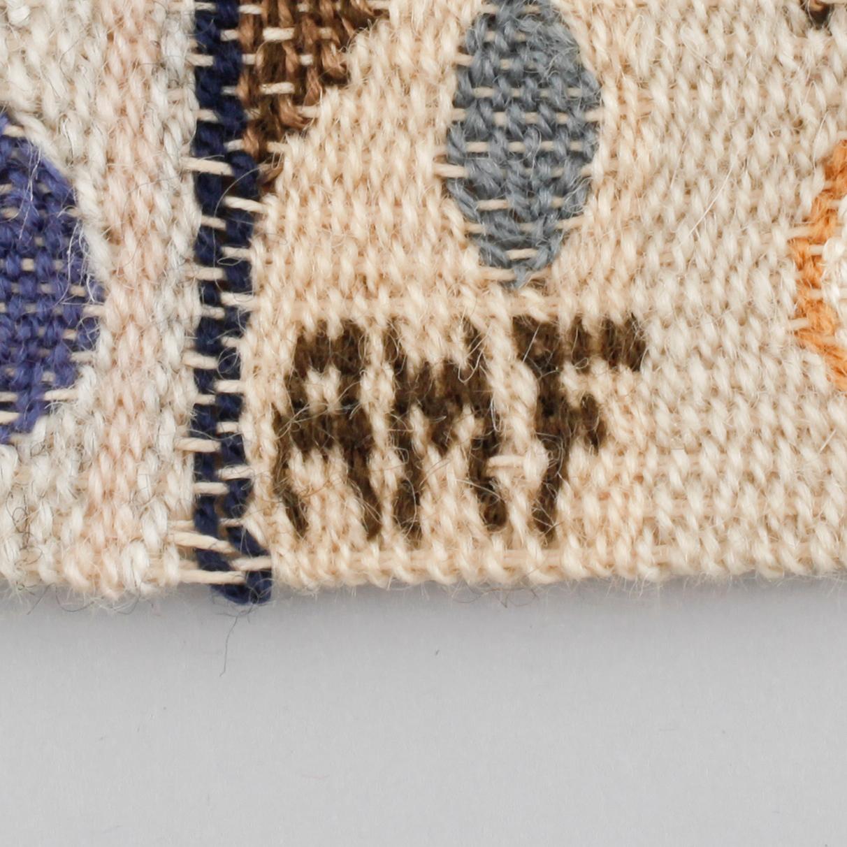 A flat weave by Ann Marie Forsberg, signed AMF, pattern designed 1945 ...