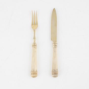 Fruktbestick, 18 delar, förgyllt silver, S&M Benzen, Köpenhamn, Danmark ...