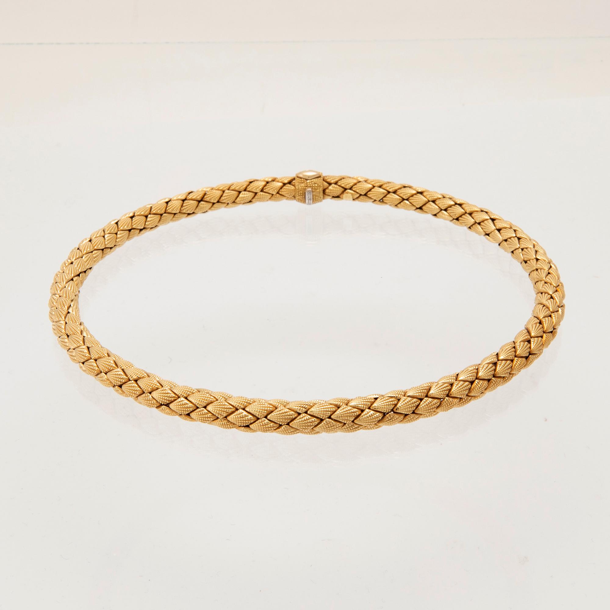 Collier 18K vitt och gult guld "Stretch" Chimento Vicenza Italien ...