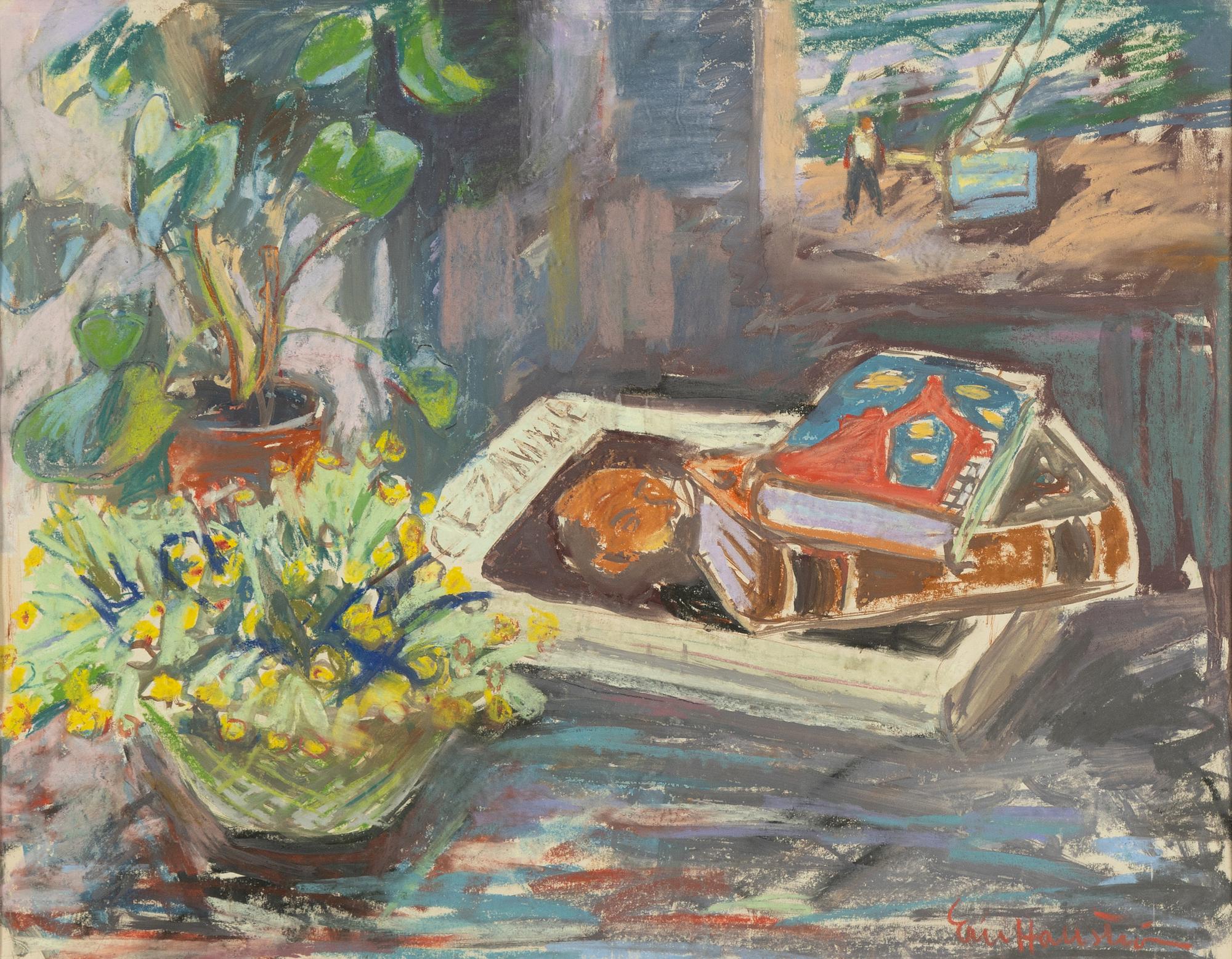 Eric Hallström, Stilleben med konstböcker. - Bukowskis