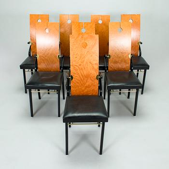 Pierre Cardin, A set of eight chairs marked Pierre Cardin, France ...