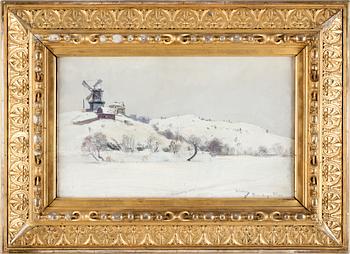 Johan (John) Kindborg, Winter scene from Barnängen, Stockholm. - Bukowskis