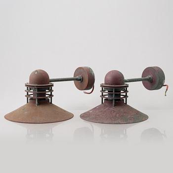 Alfred Homann & Ole Kjear, vägglampor, ett par, "Nyhavn", Louis Poulsen ...