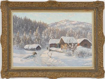 Anshelm Schultzberg, "Bondgård i Leksandstrakten". - Bukowskis
