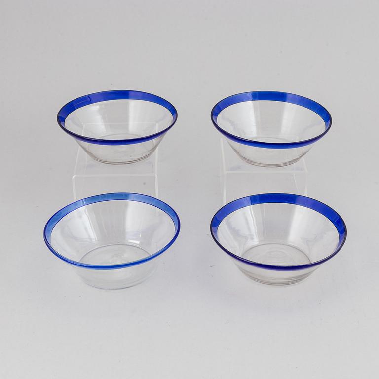 FILBUNKSSKÅLAR, 4 st, glas, 1800-tal. - Bukowskis
