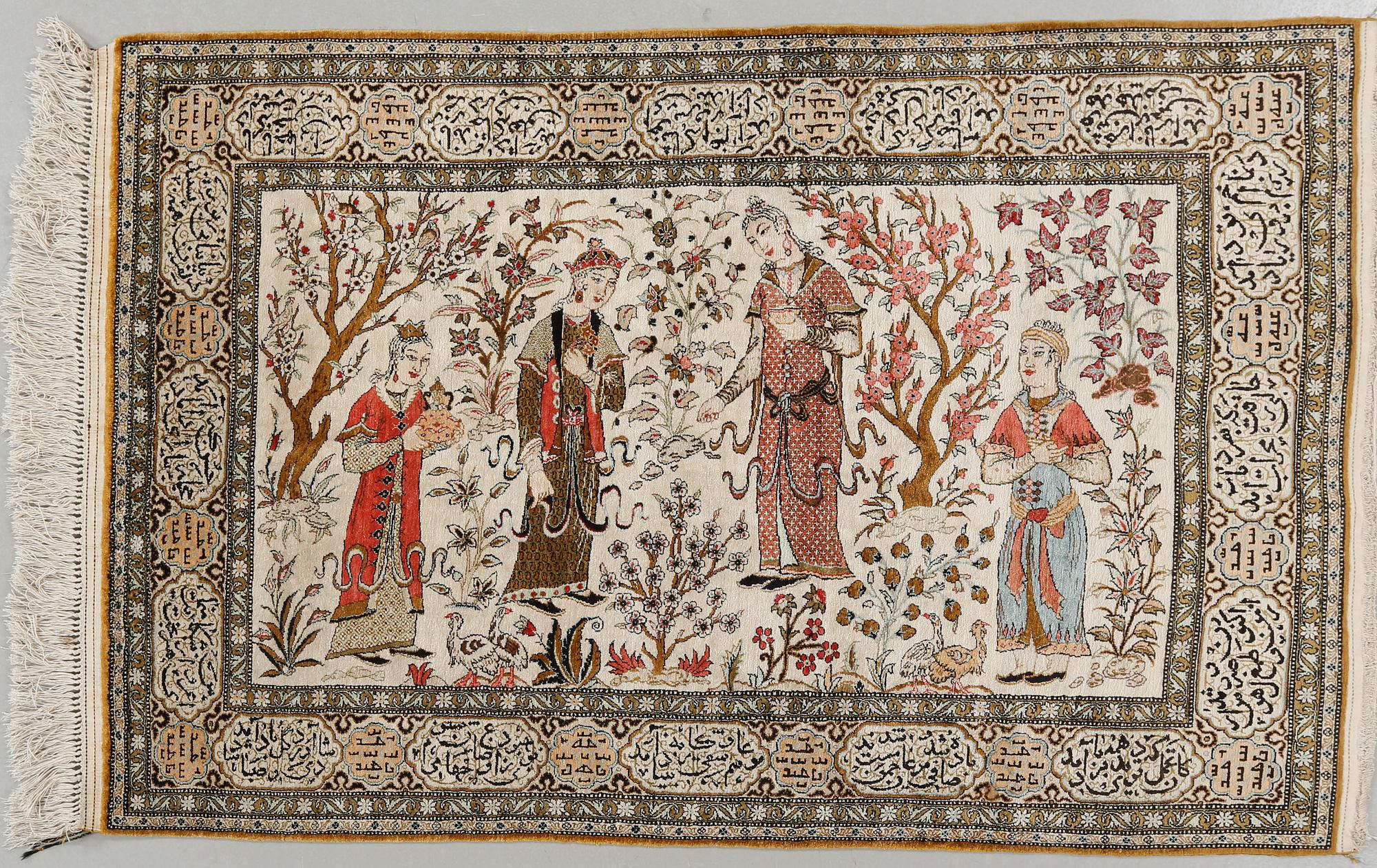 A Ghom rug, silk, old, 163 x 107 cm. - Bukowskis