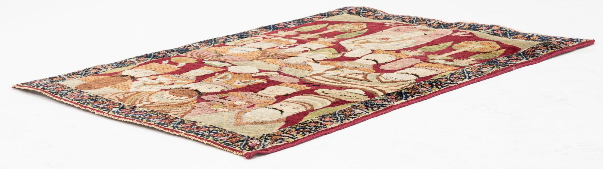 A Persian Kerman Laver 'Mashahir' ('The rulers of the world') rug, c ...