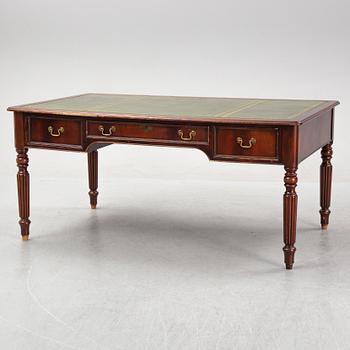 A mahogany veneered Geroge IV-style desk, later part of the 20th ...