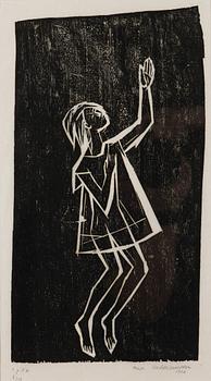 INA COLLIANDER, träsnitt, signerat och daterat 1960, numrerad t.p.l'A 3 ...