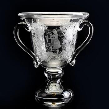 Lisa Bauer, urn, glass, "Linnaeus Bowl", Kosta, signed, numbered 29/225 ...