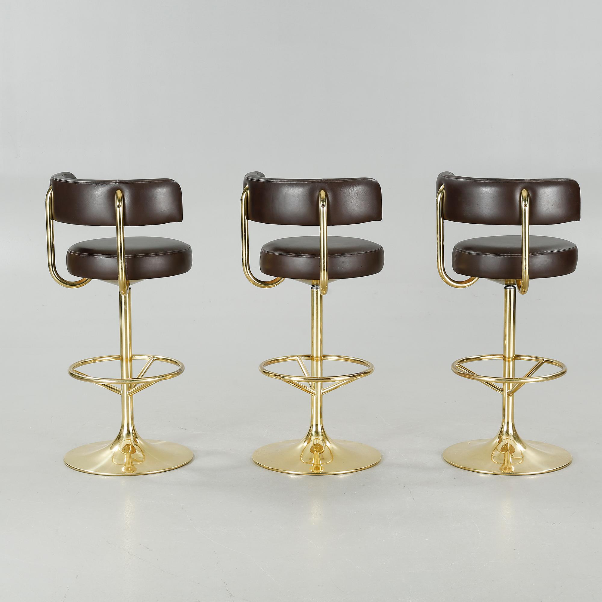 Three "Jupiter" bar stools, designed by Börje Johanson for Johanson ...