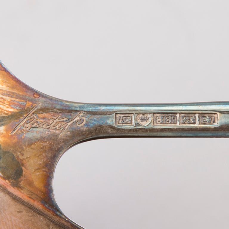 BÅLSLEV, silver och ädelträ, signerad Bente P, Kultateollisuus Oy, Åbo ...