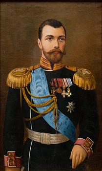 V. DEMISHEV, PORTRÄTT AV NIKOLAI II I ÖVERSTE UNIFORM FÖR ...